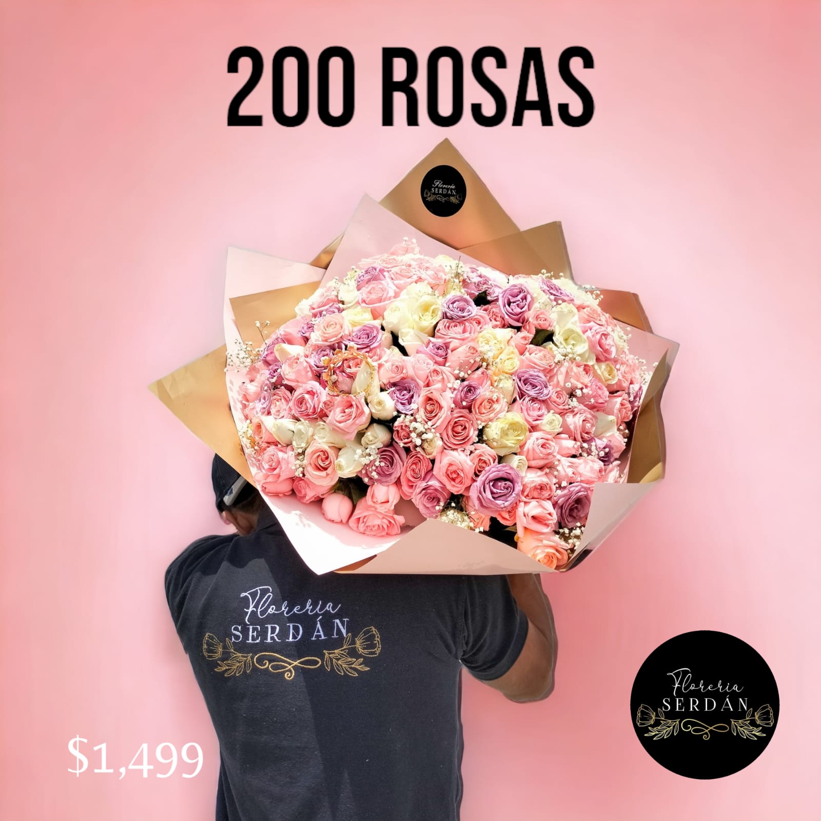 Ramo de 200 rosas – Floreria Serdan